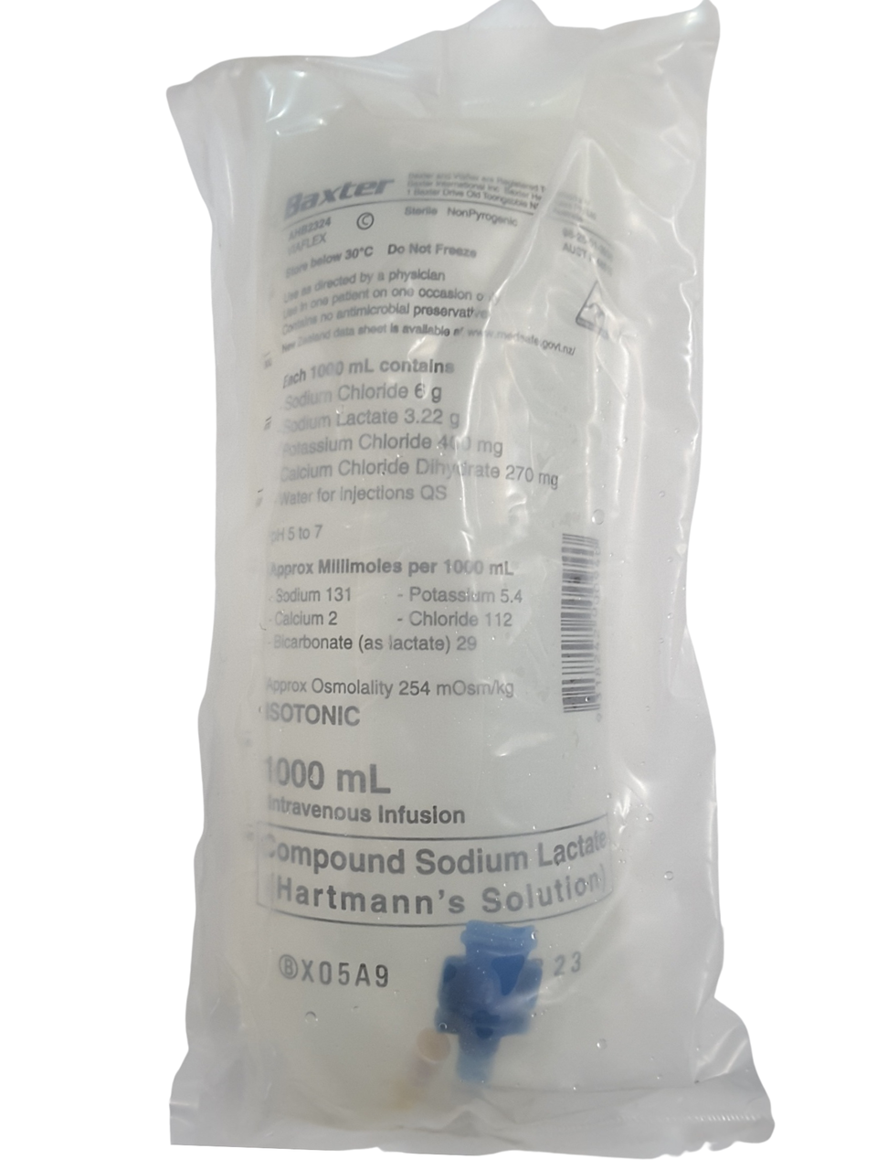 Baxter Hartmann's 1000mL Bag Solution Compound Sodium Infusion (AHB2324 ...