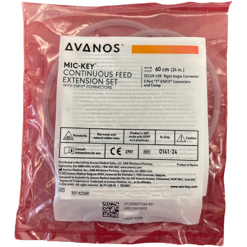 Avanos MIC KEY Single Port Feed Extension Set With Enfit | Medisa