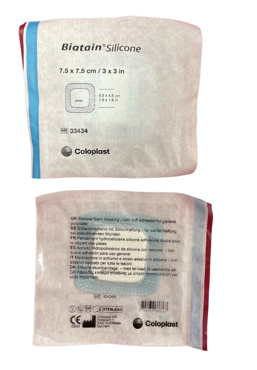 Coloplast Biatain Silicone Foam Dressing 7.5cm x 7.5cm | Medisa