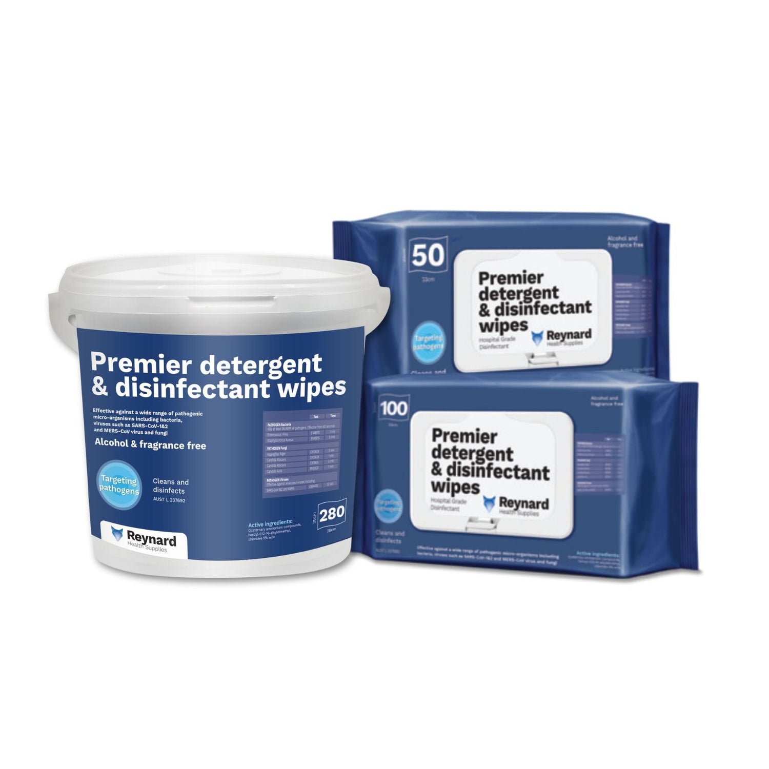 Reynard Premier Detergent & Disinfectant Wipes | Medisa